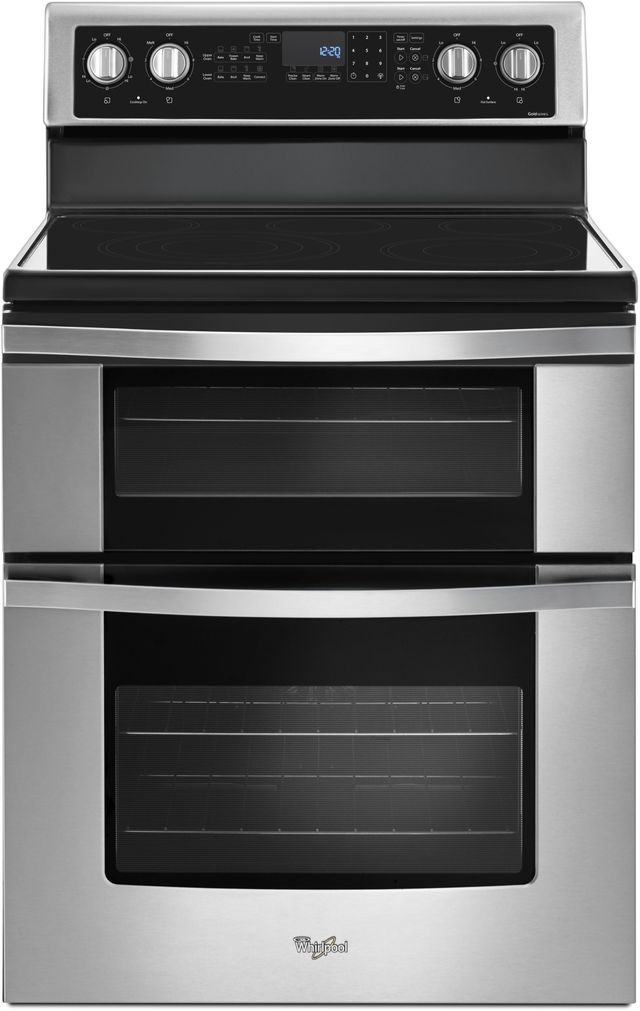 Whirlpool® 30" Free Standing Double Oven Electric Range-Stainless Steel ...