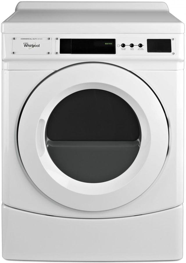 Whirlpool® Commercial 6.7 Cu. Ft. White Front Load Gas Dryer-CGD9160GW ...