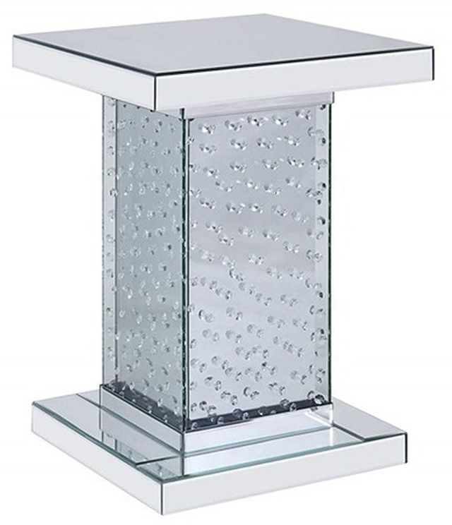 ACME Furniture Nysa Mirrored & Faux Crystals End Table-81412 | Minervas ...